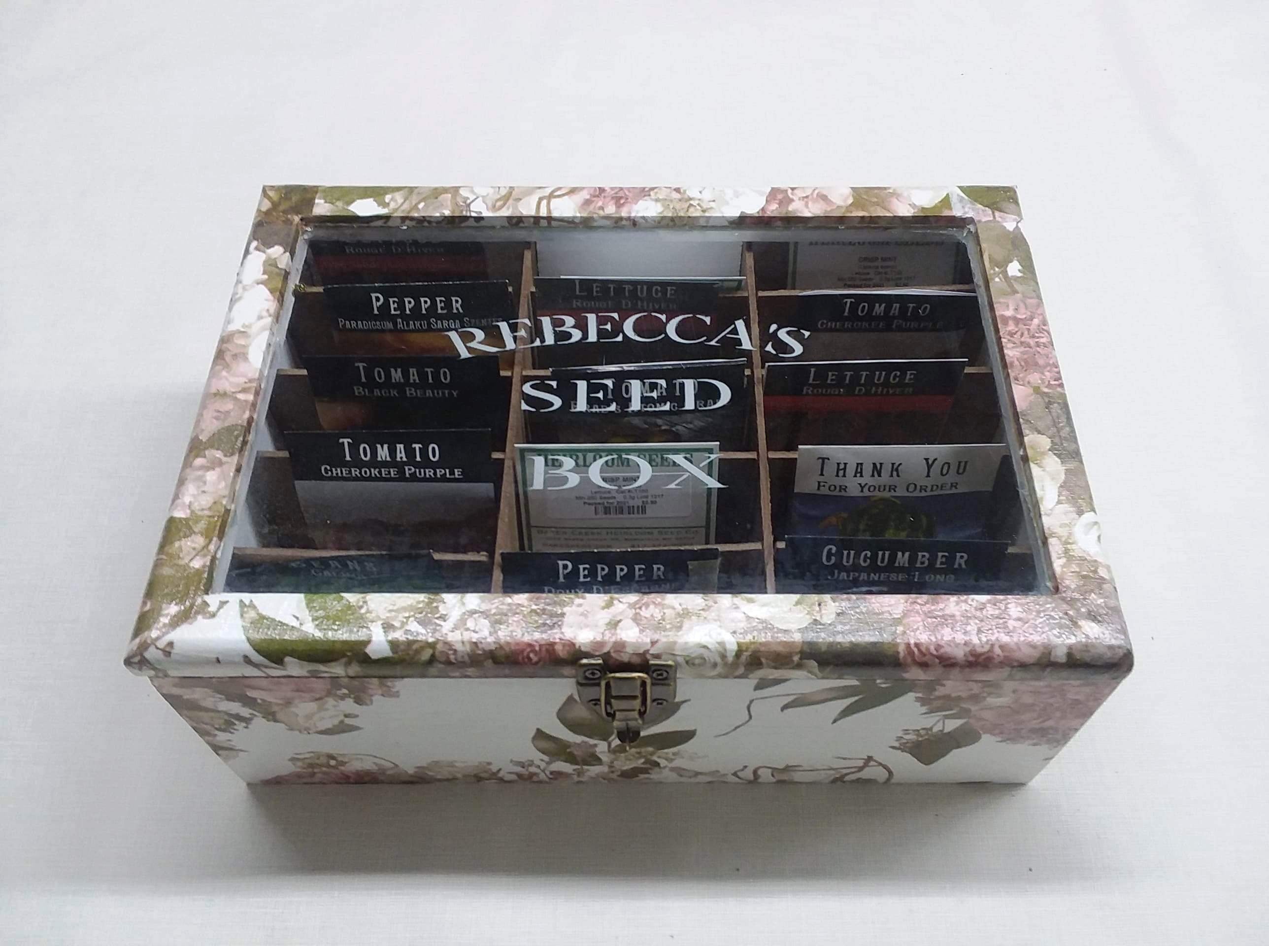 Rebecca Victorian Decoupage Seed Box | Seed Saver – RedFlowerPot